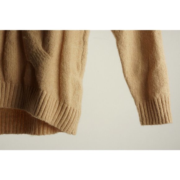 Stitchdrop | Sweaters | New Stitchdrop Womens Size S Brown Cable Knit Stretch Ribbed Turtleneck ...